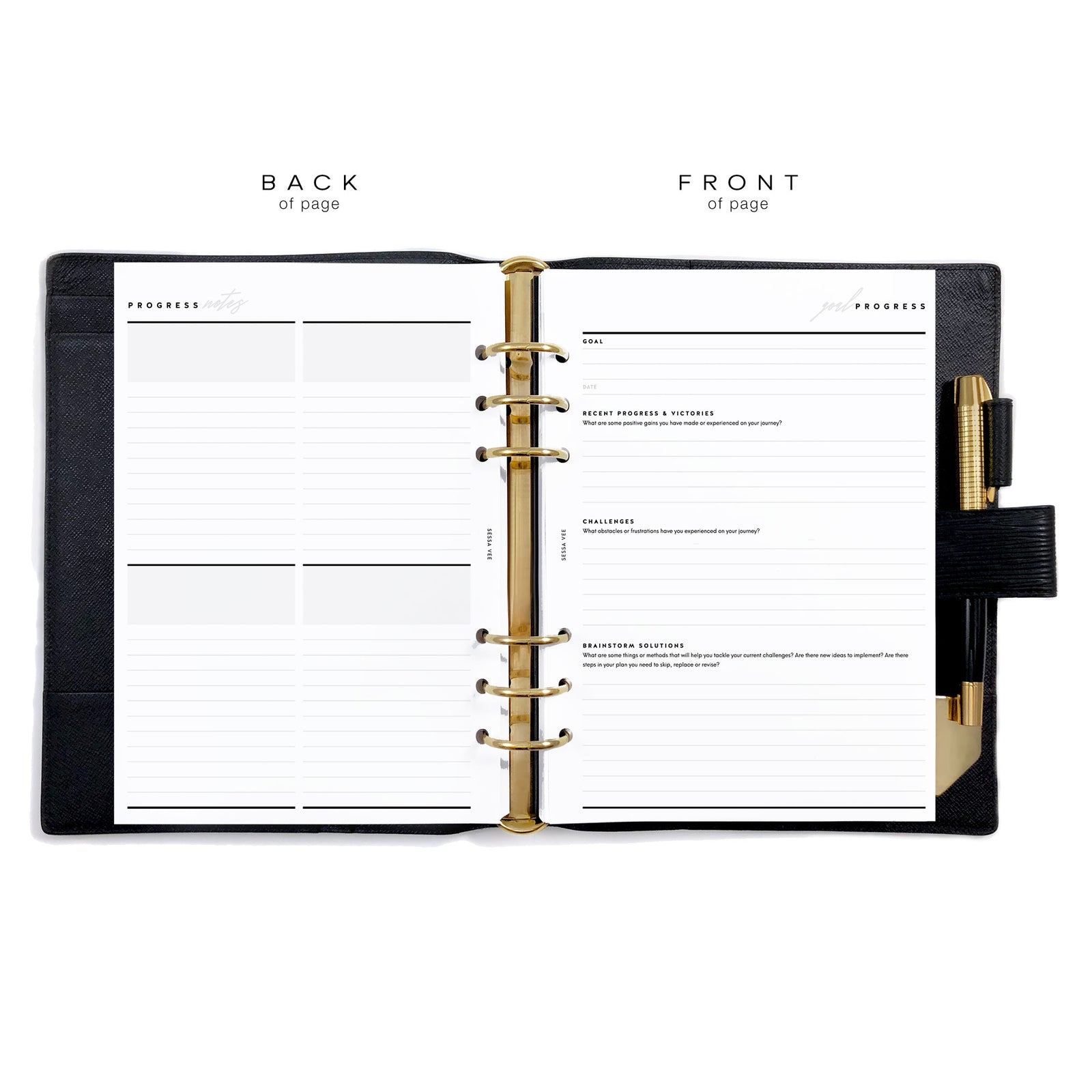 Goal Setting Set - A5 Size - Planner Inserts – Sessa Vee