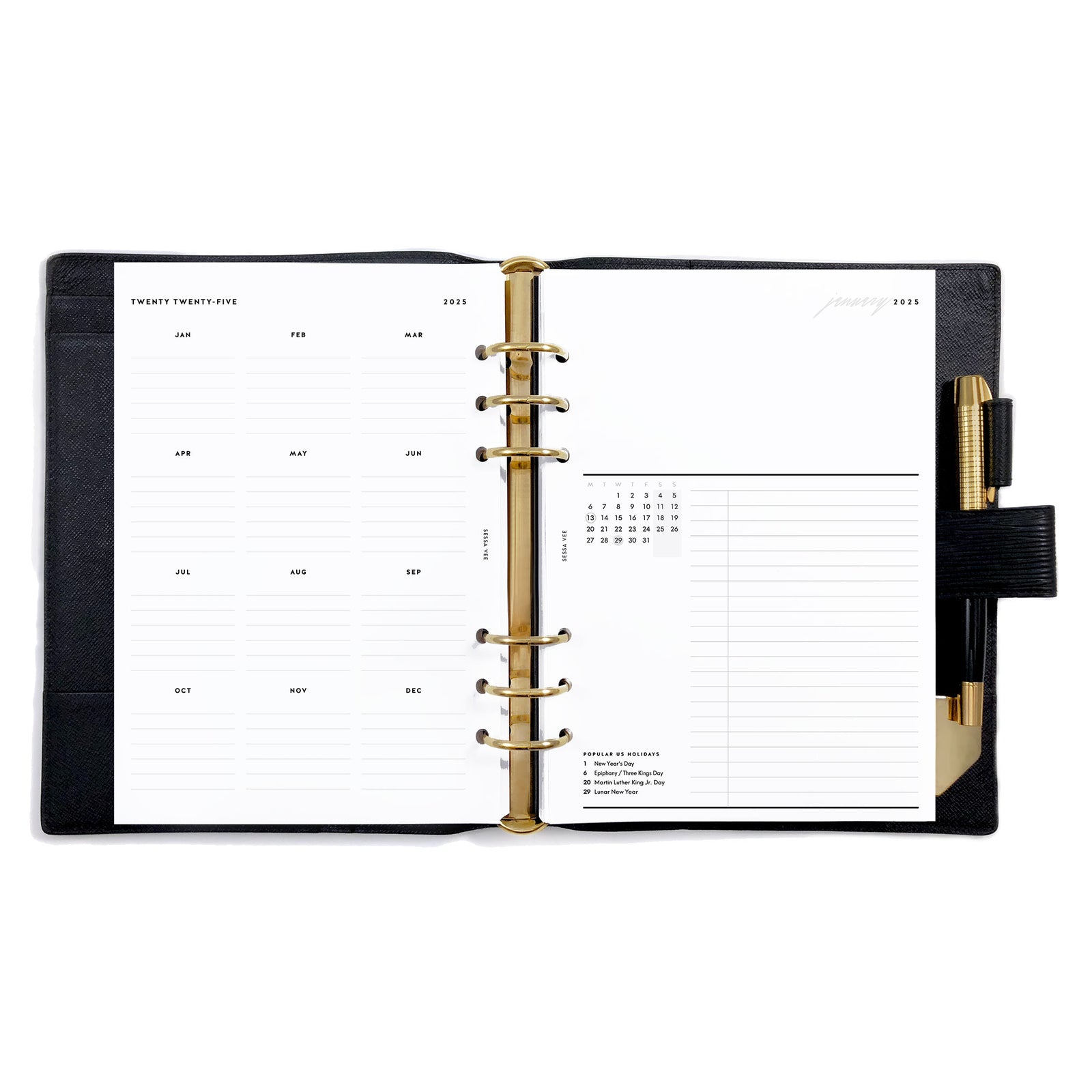 Dated Weekly Planner Inserts - A5 Size - Horizontal – Sessa Vee