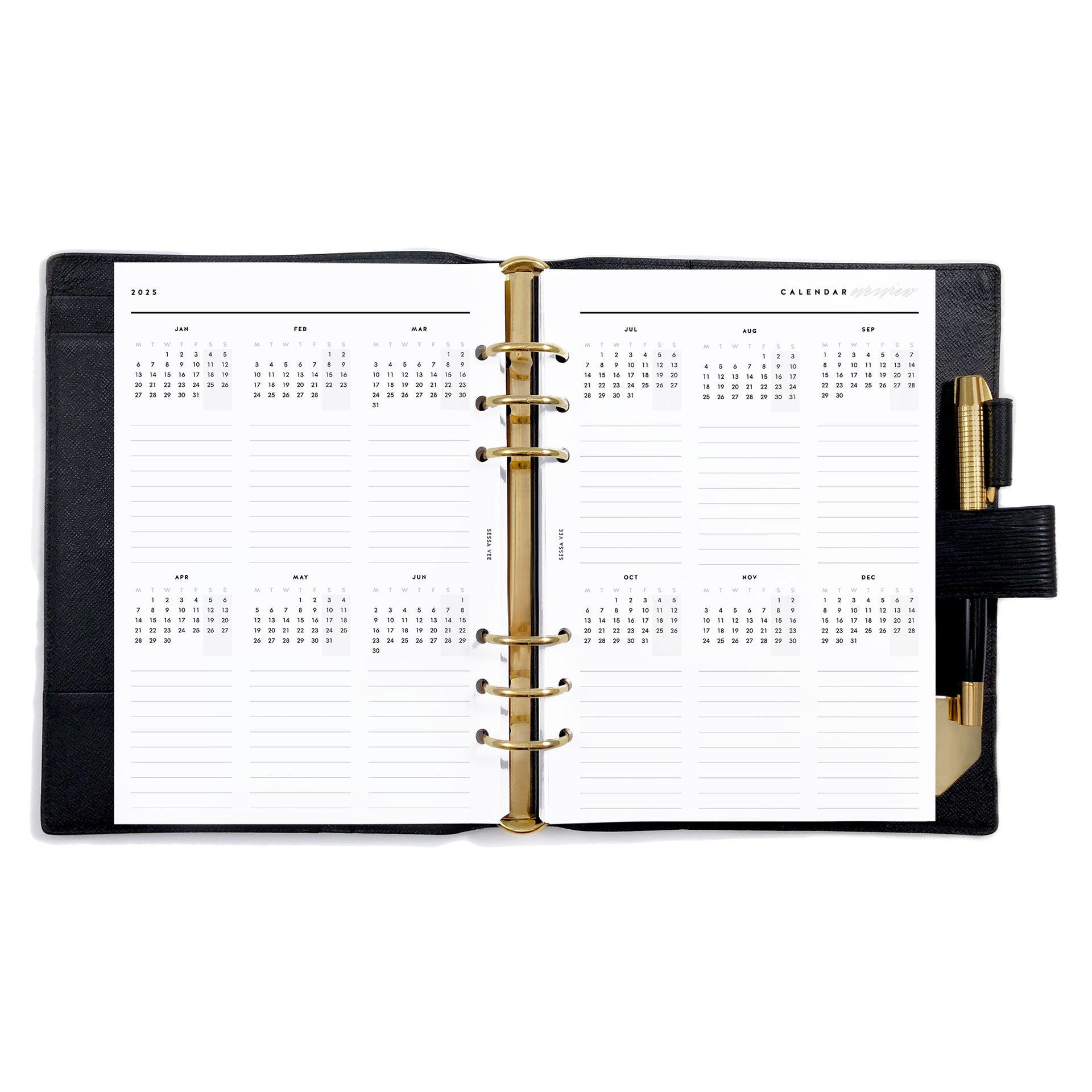 Dated Yearly Planner Inserts - A5 Size - Calendar, Quarterly & Simplif ...