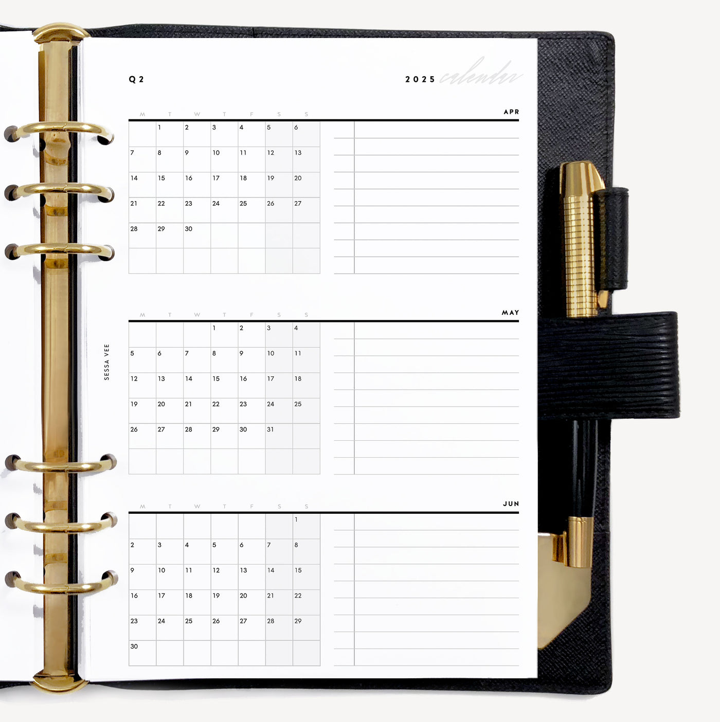 Dated Yearly Planner Inserts - A5 Size - Calendar, Quarterly & Simplif ...