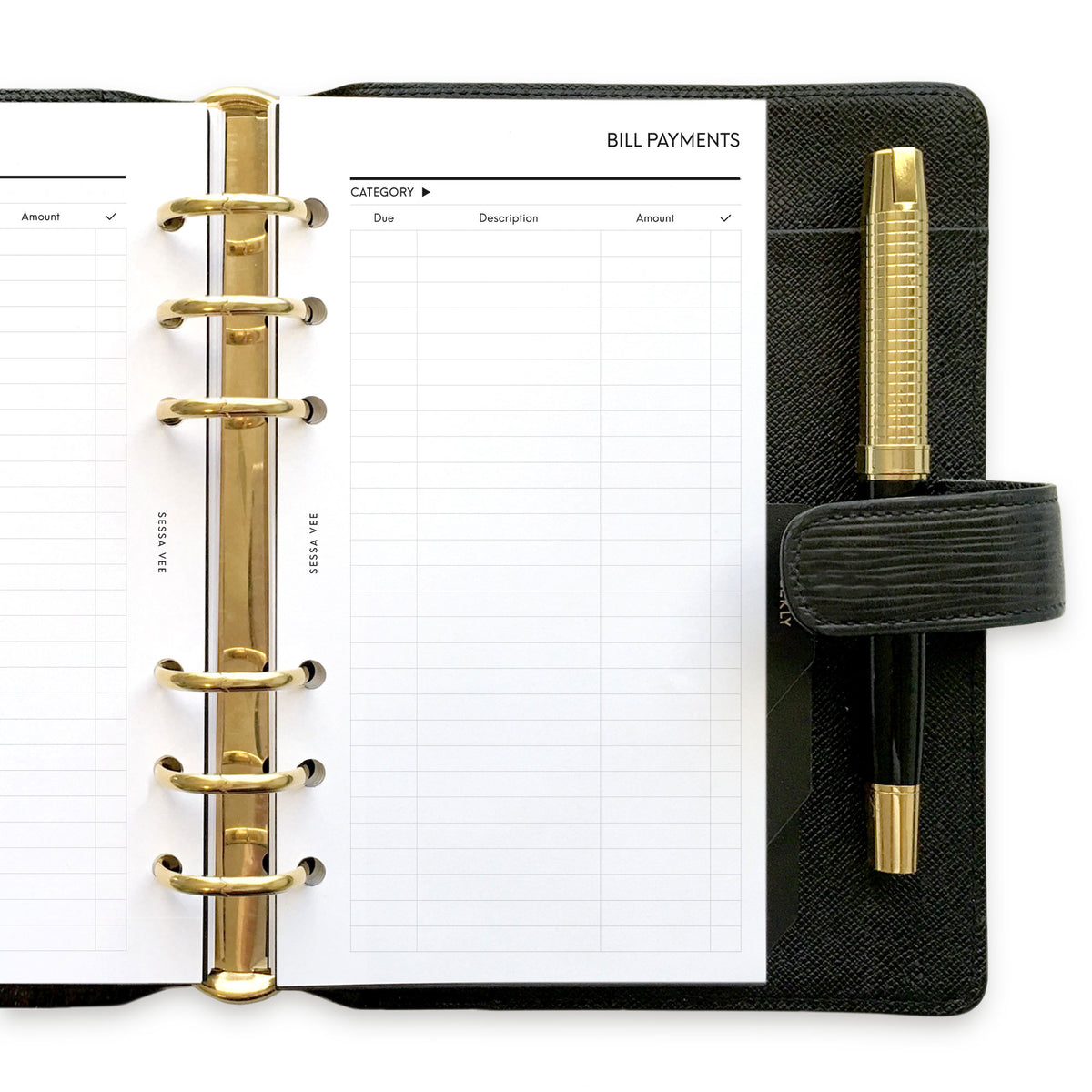 Bill Payment Log - Personal Size - Planner Inserts – Sessa Vee