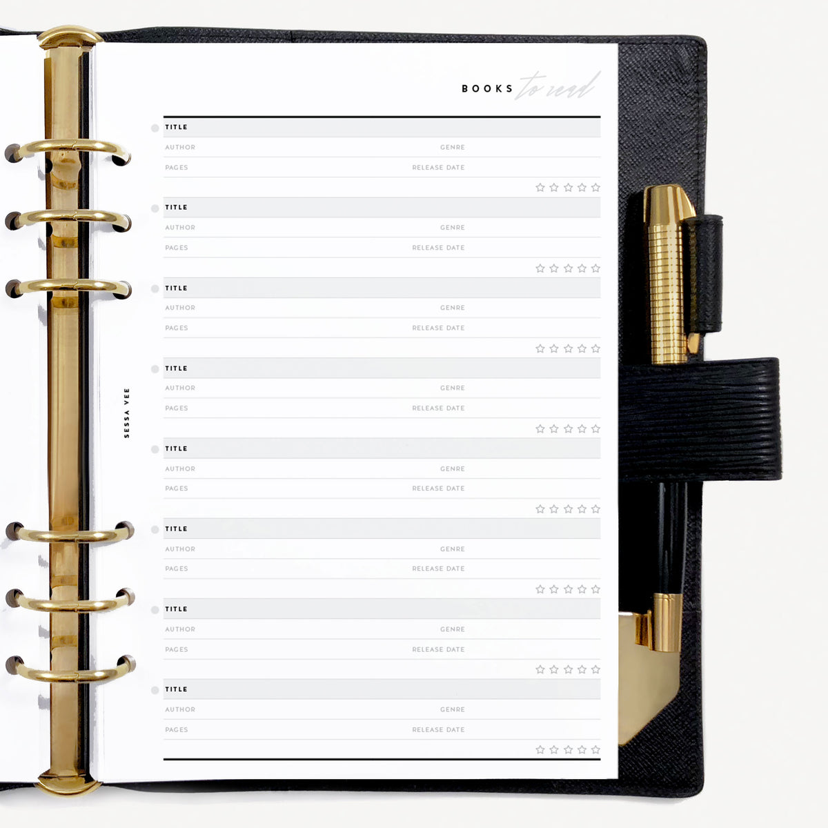 Books to Read - A5 Size - Planner Inserts – Sessa Vee