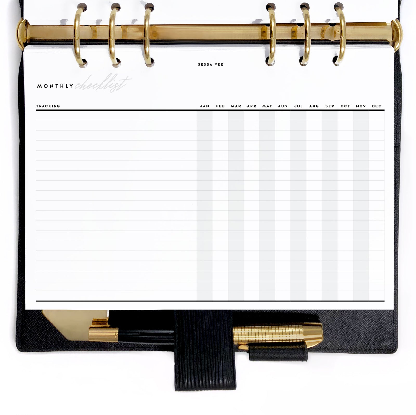 Monthly Checklist - A5 Size - Planner Inserts – Sessa Vee